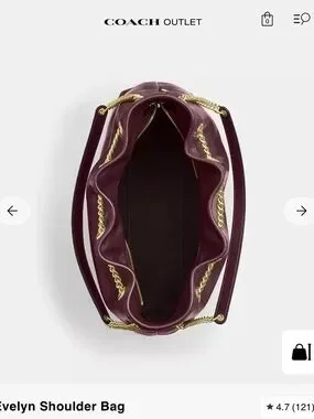 Coach | Bags | Coach Evelyn Shoulder Bag In Dark Wine With Gold ...